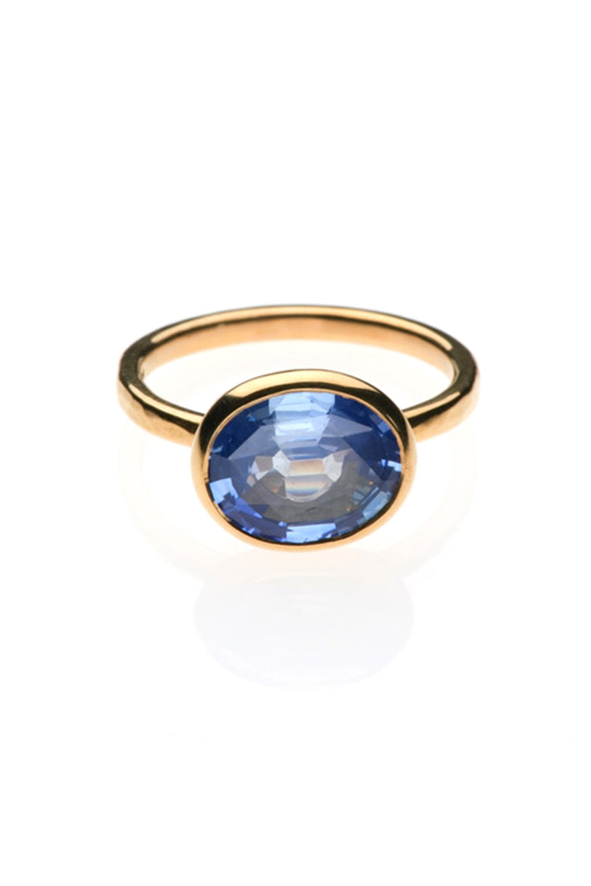 Oval Sapphire Set In A 22K Yellow Gold Ring A MAREE S